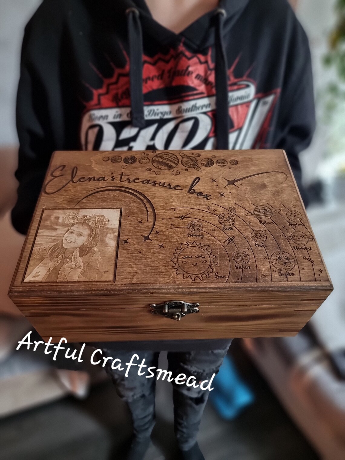 Handcrafted Personalized Wooden Treasure Box, Wooden Gift for All ...