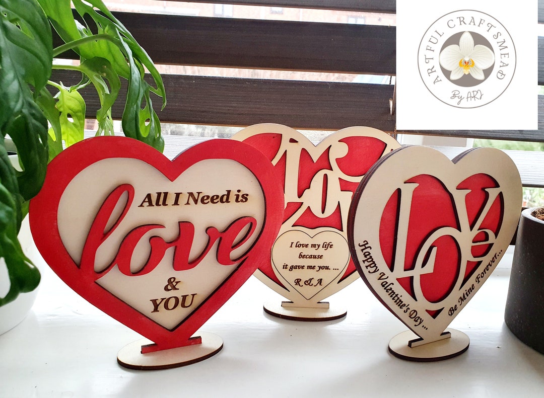 Personalised Heart Stand, Valentines Day Sign, Valentines Gift, Display ...