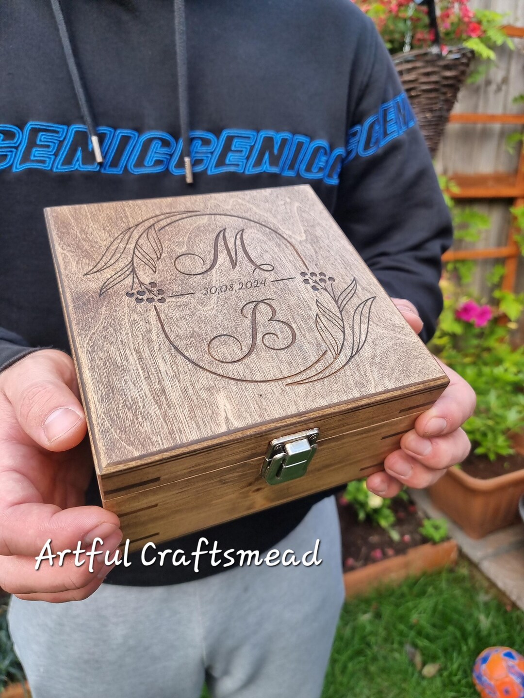 Personalized Wooden Keepsake Box for Weddings and Anniversaries, Wooden ...