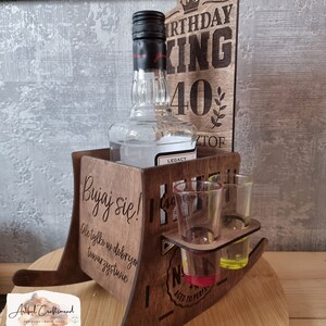 Personalized Engraved Rocking Chair, Rack Holder for Alcohol and ...