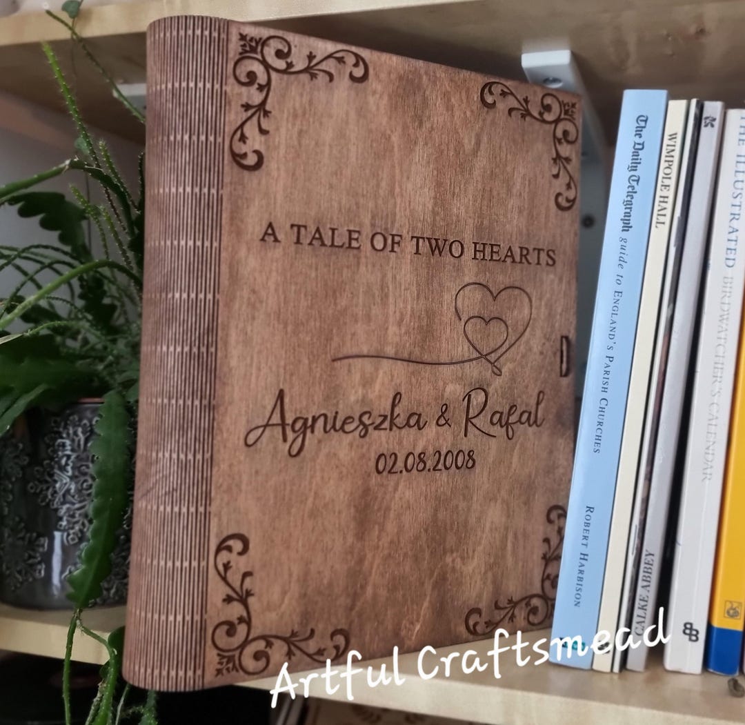 Personalized Wooden Book Box | Keepsake Memory Box Gift | Wedding, Anniversary, Valentine's Day ...
