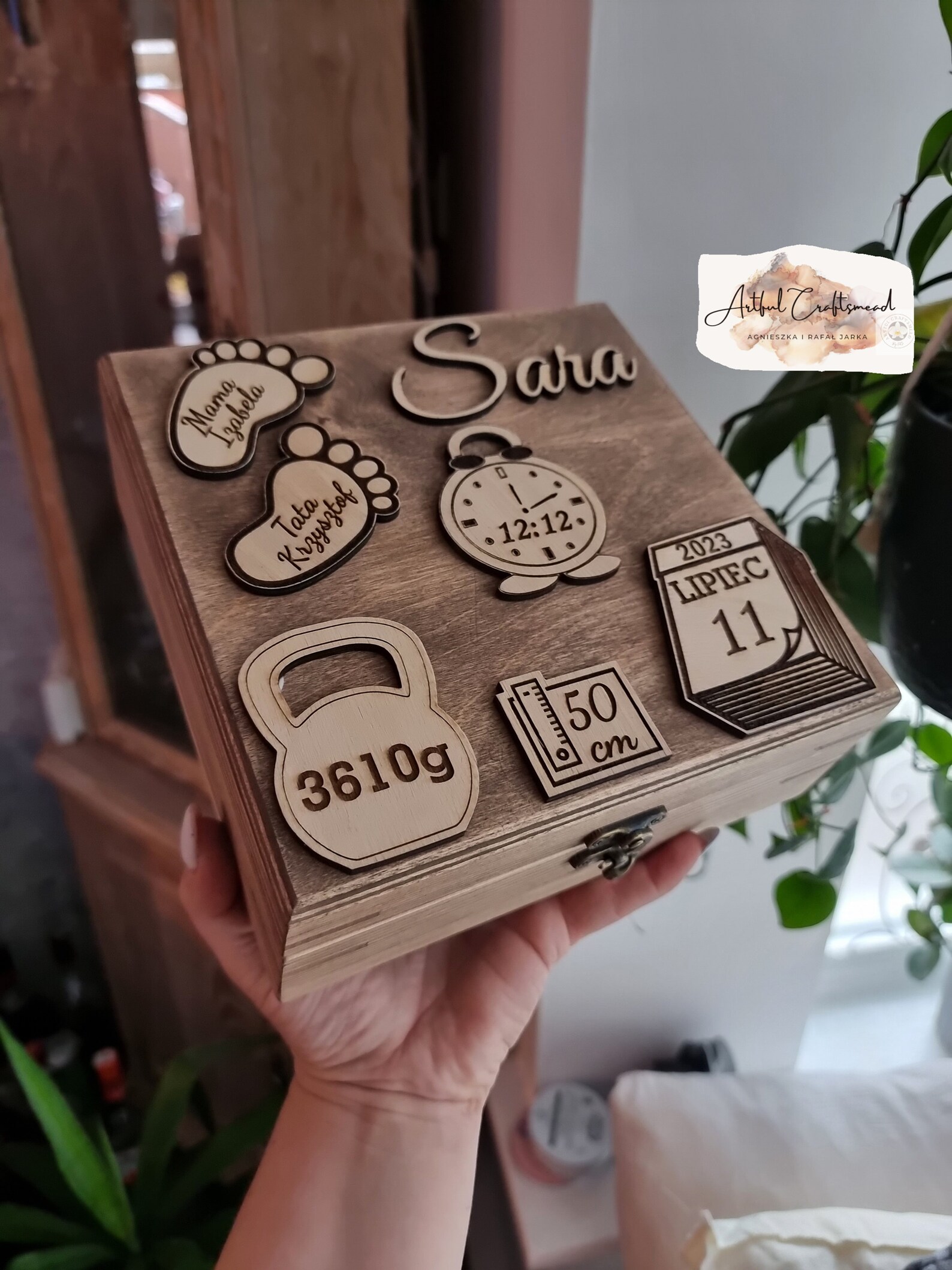 Wooden Metric Box for Child, Box for Baby, Welcome to the World Box ...