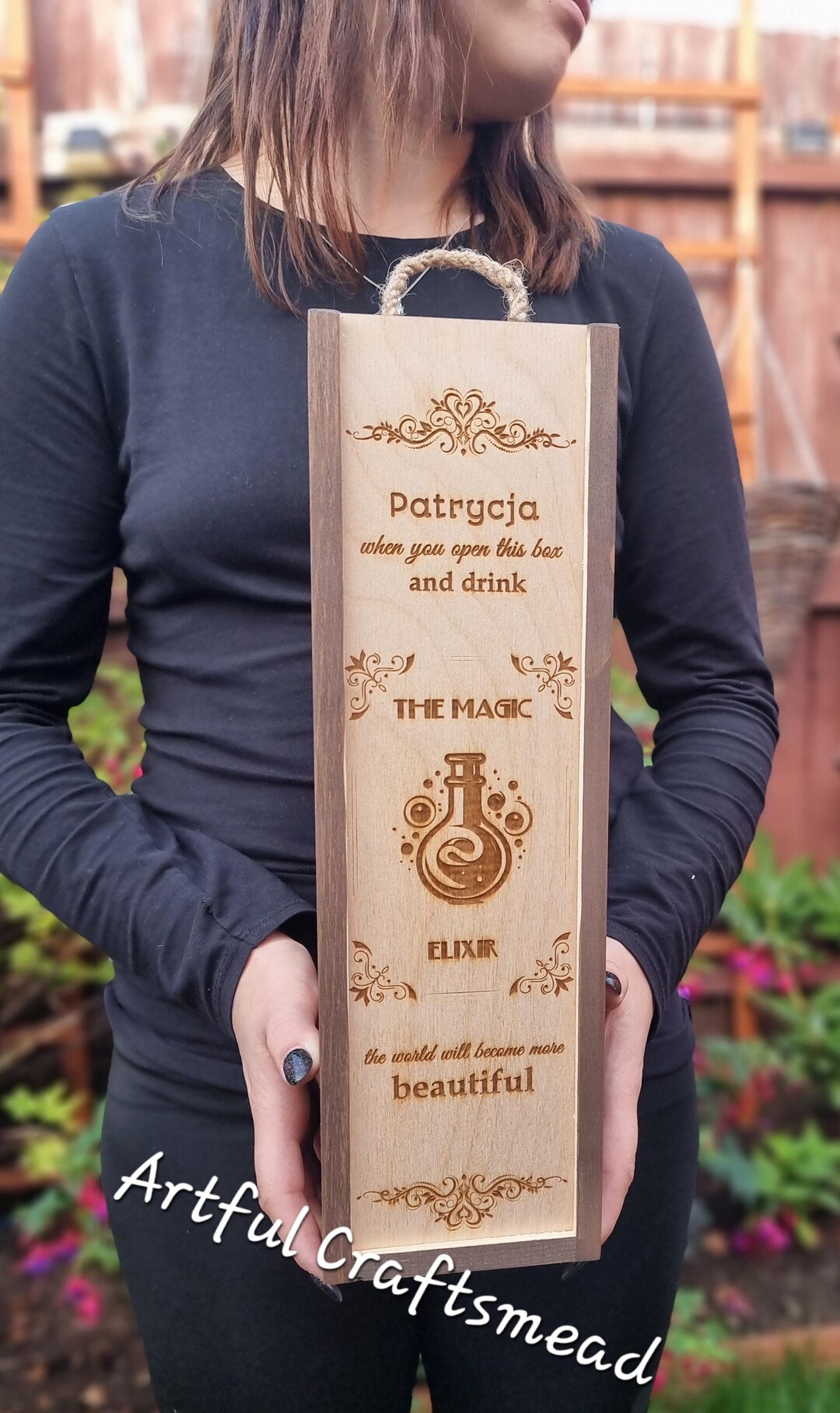 Personalized Wooden Wine Box, Custom With Name and Funny Text, Gift for ...