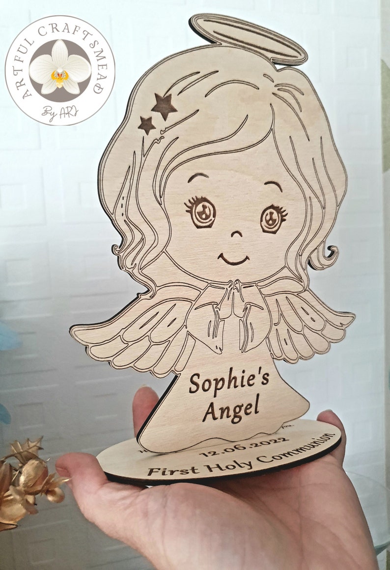 Personalised Wooden Angel, Remembrance, Guardian Angel With Engraving ...