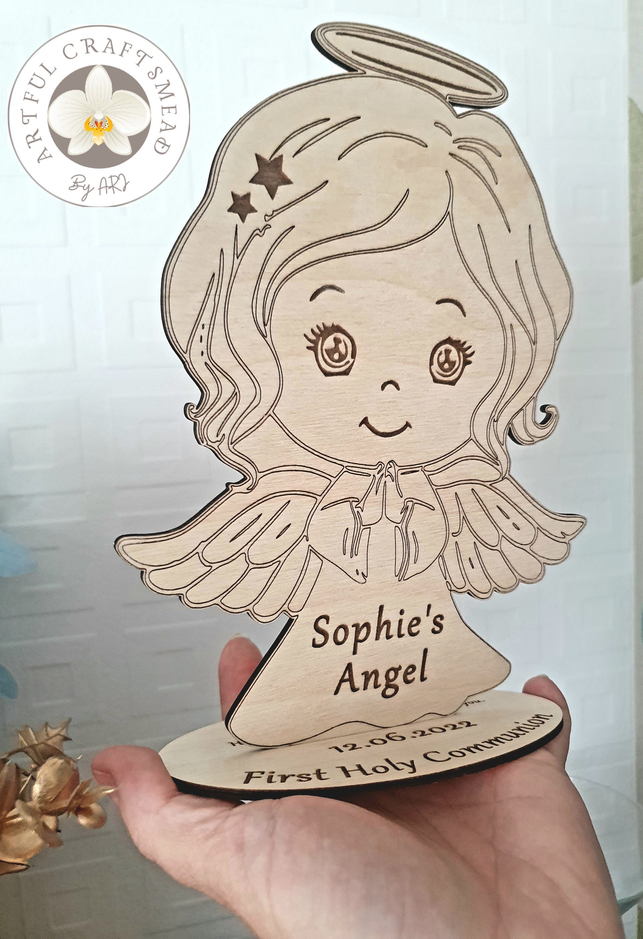Personalised Wooden Angel, Remembrance, Guardian Angel With Engraving ...