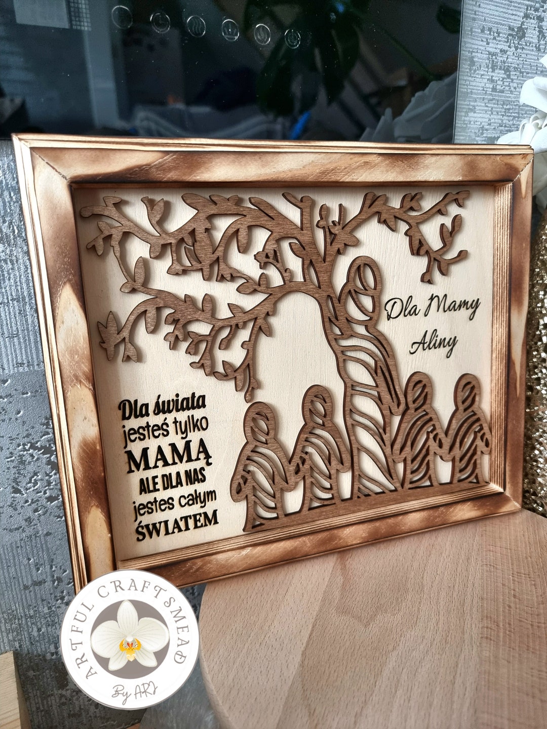 Family Life Tree, Mother's Day Family Tree, Mother Children Gift, Wood ...