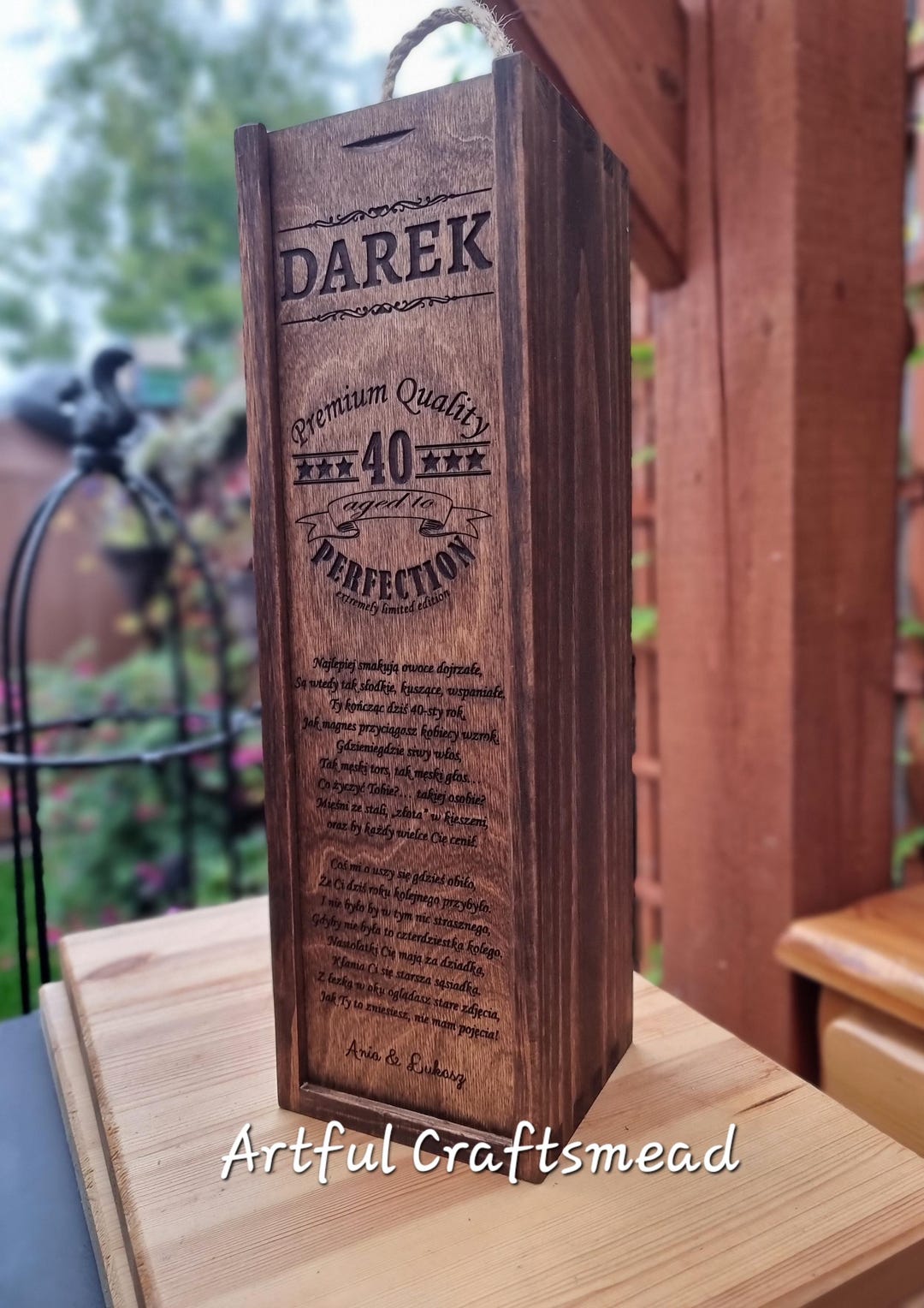 Personalized Wooden Wine Box – Perfect Birthday Gift, Wood Alcohol Box ...