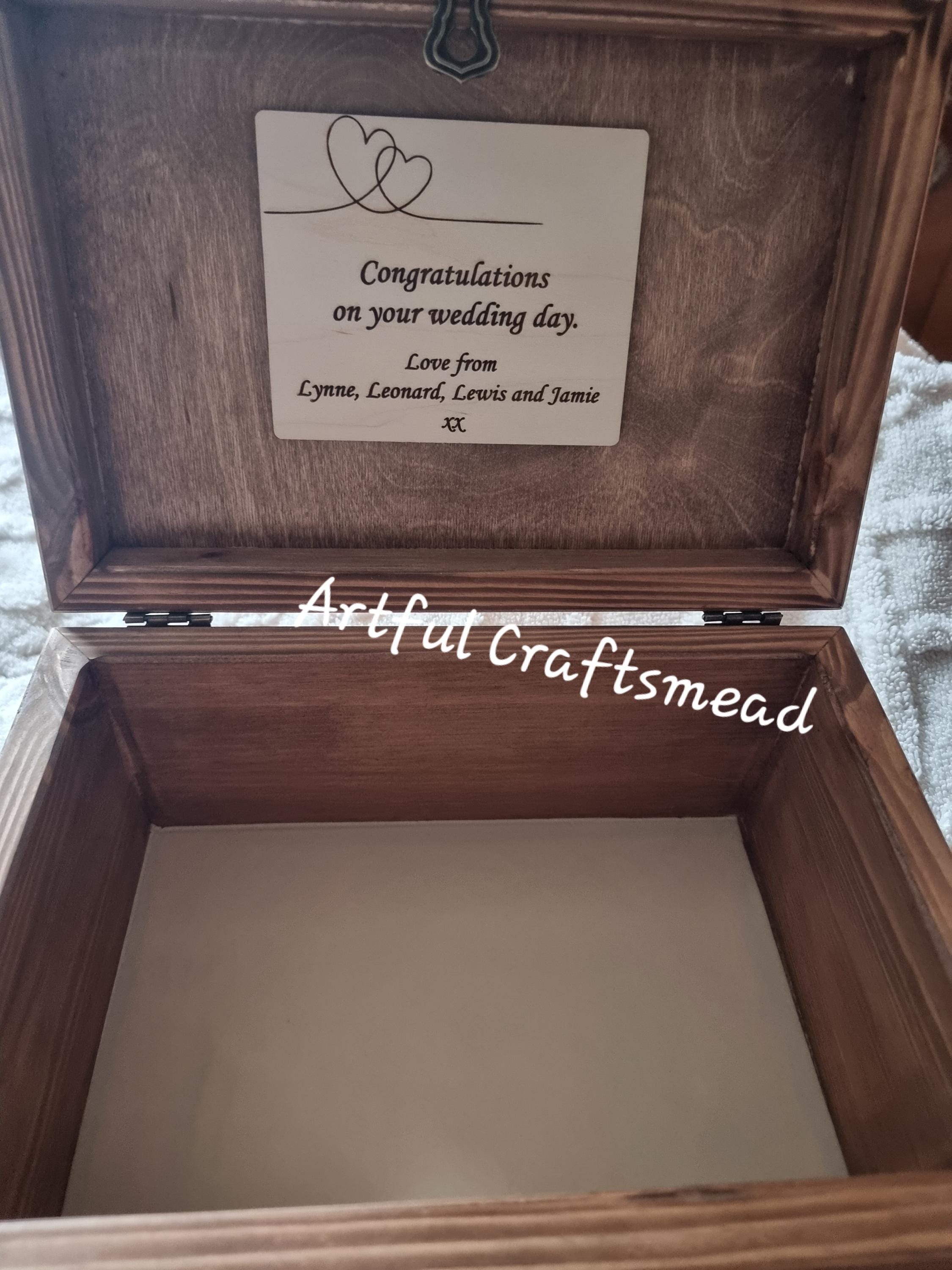 Personalised Wooden Wedding Box • Custom Keepsake Gift With Names ...