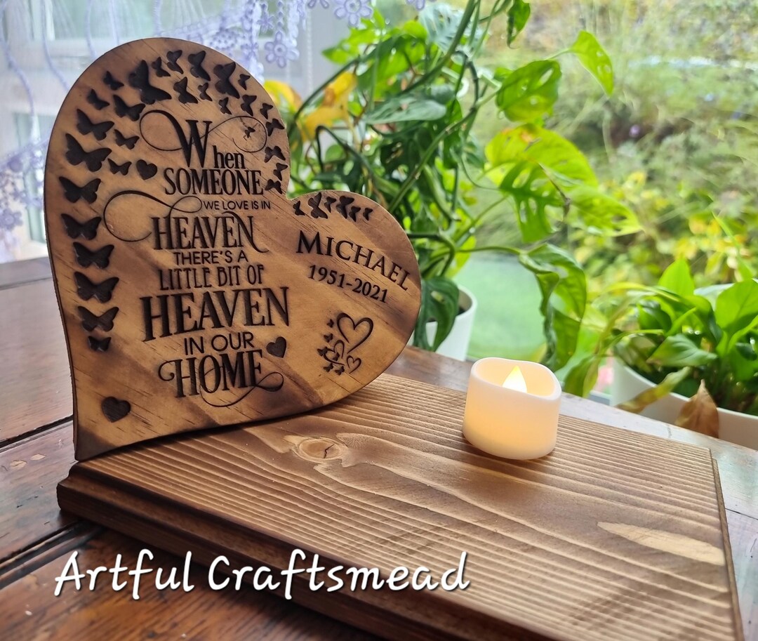 Personalized Wooden Memorial Heart – A Beautiful Tribute to Loved Ones ...