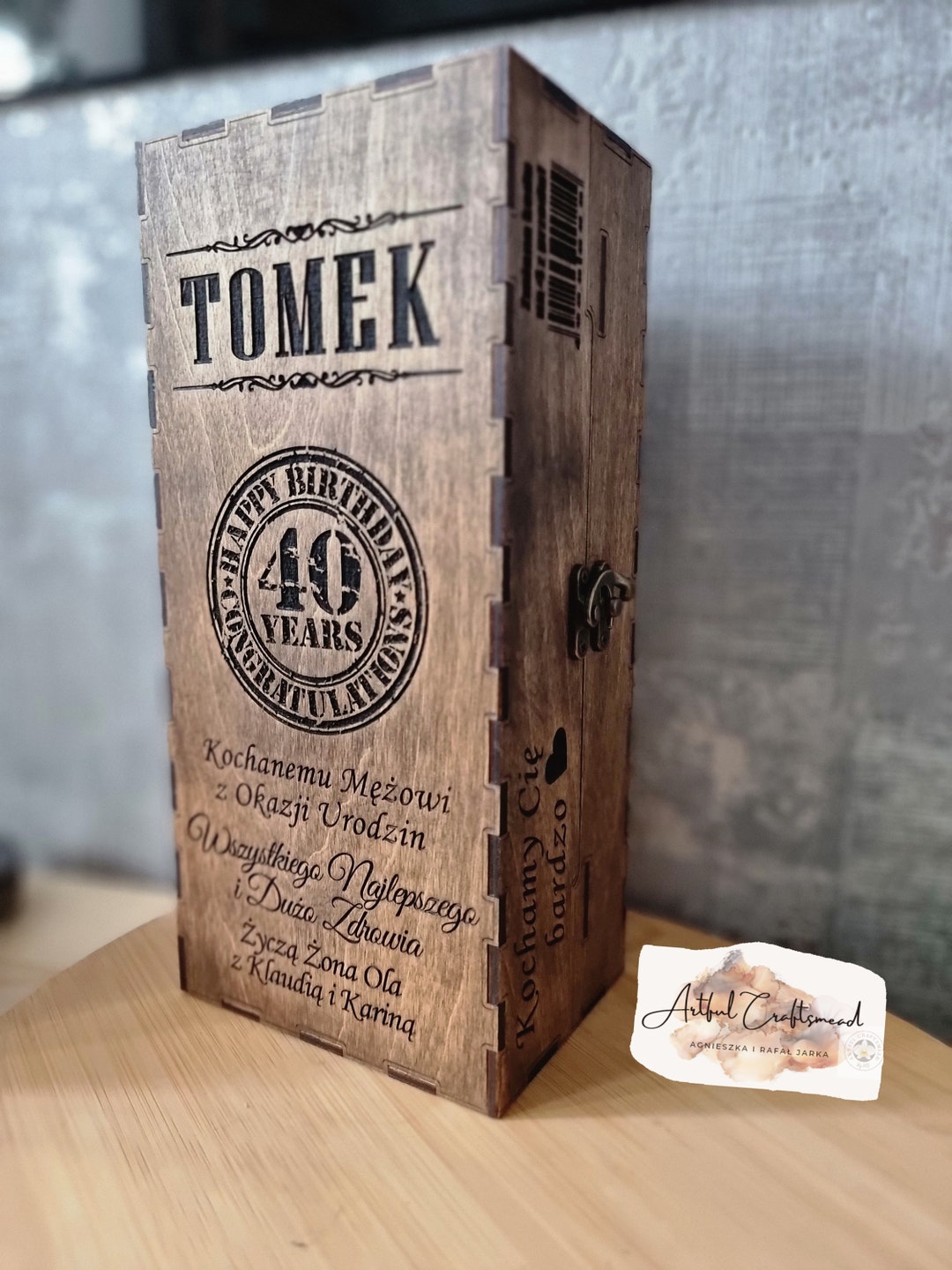 Personalised Happy Birthday Whisky Box. Vintage Style Wooden Storage ...