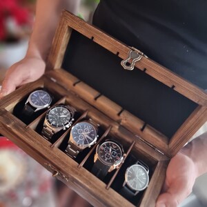 Personalised Wooden Box for Watches, Custom Engraved Watches Box, Gift ...