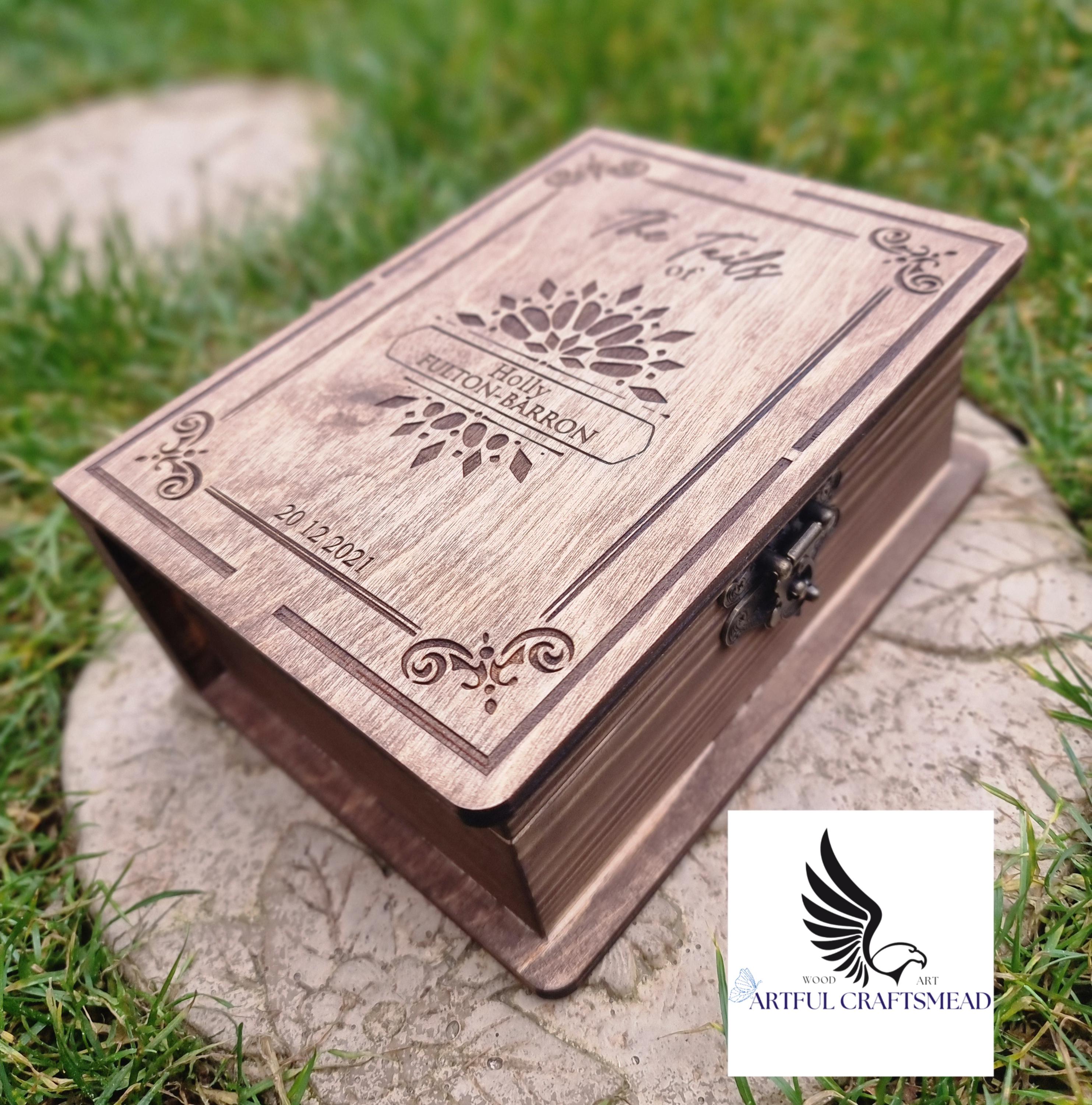 Personalised Handcrafted Wooden Memorial Box – A Book of Memories, Box ...
