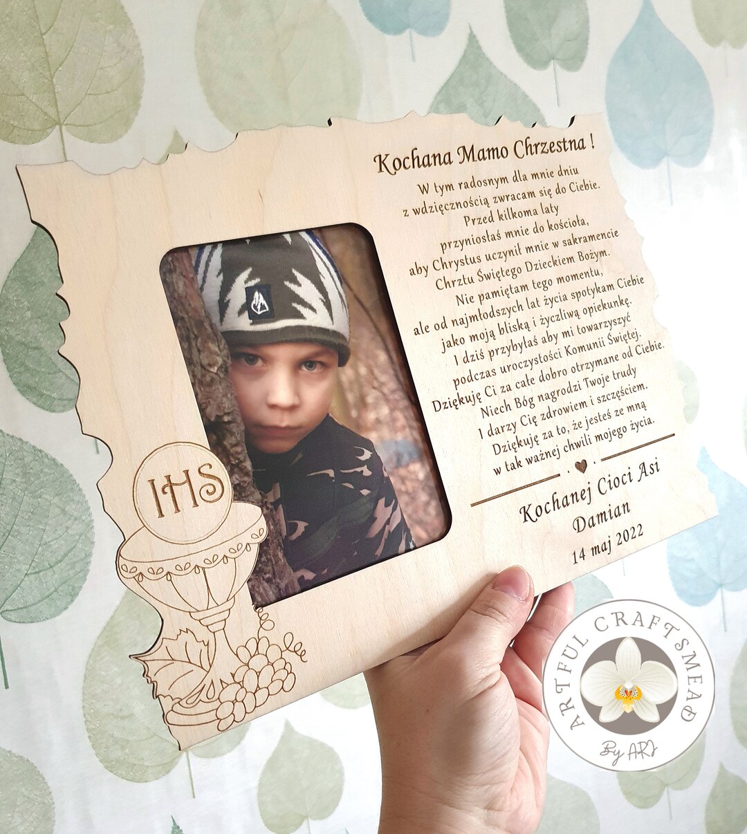 First Holy Communion Photo Frame - Personalised Name Photo Frame ...