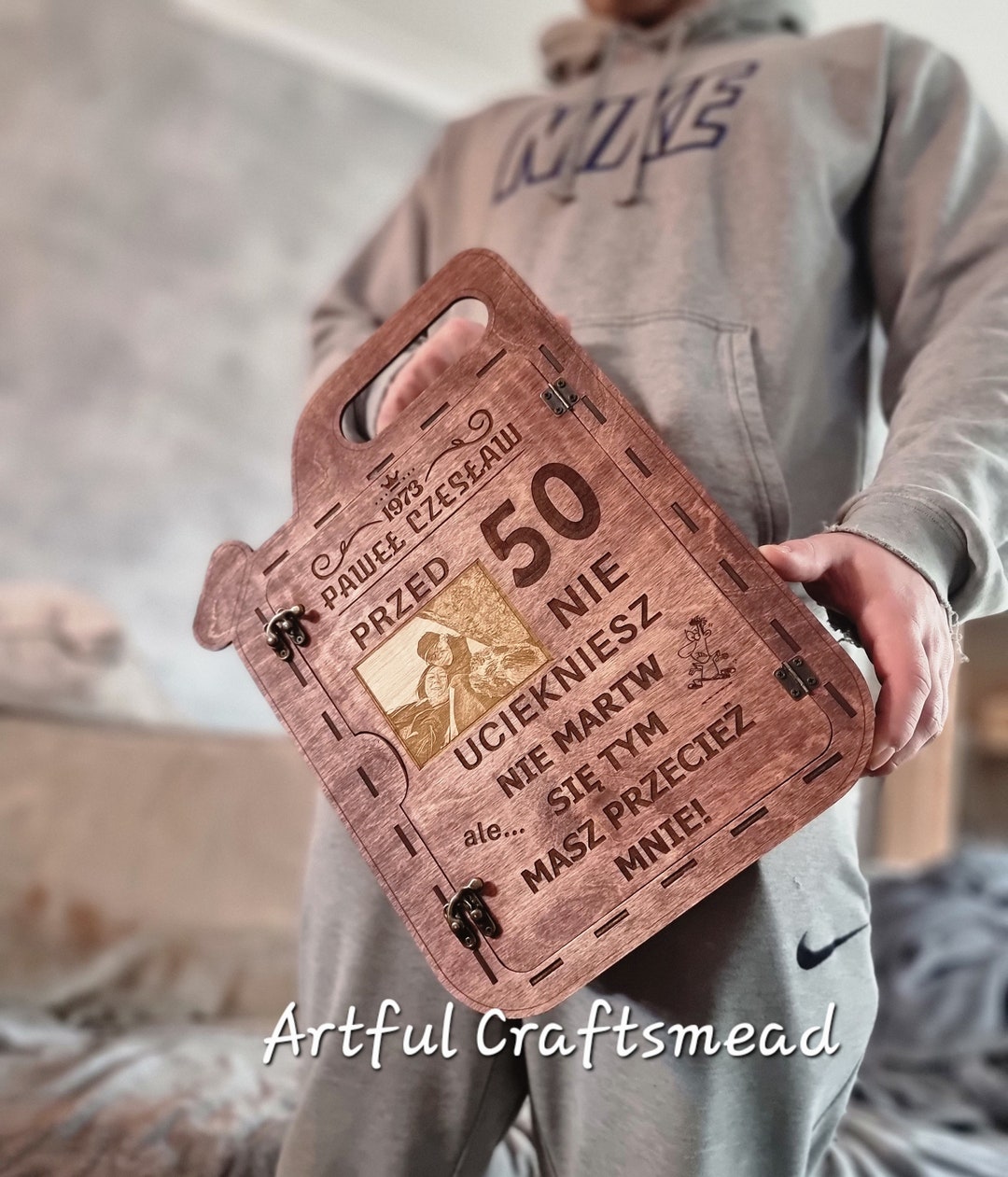 Personalised Wood Whisky Box and 2 Glasses, Fuel Canister, Gift for ...