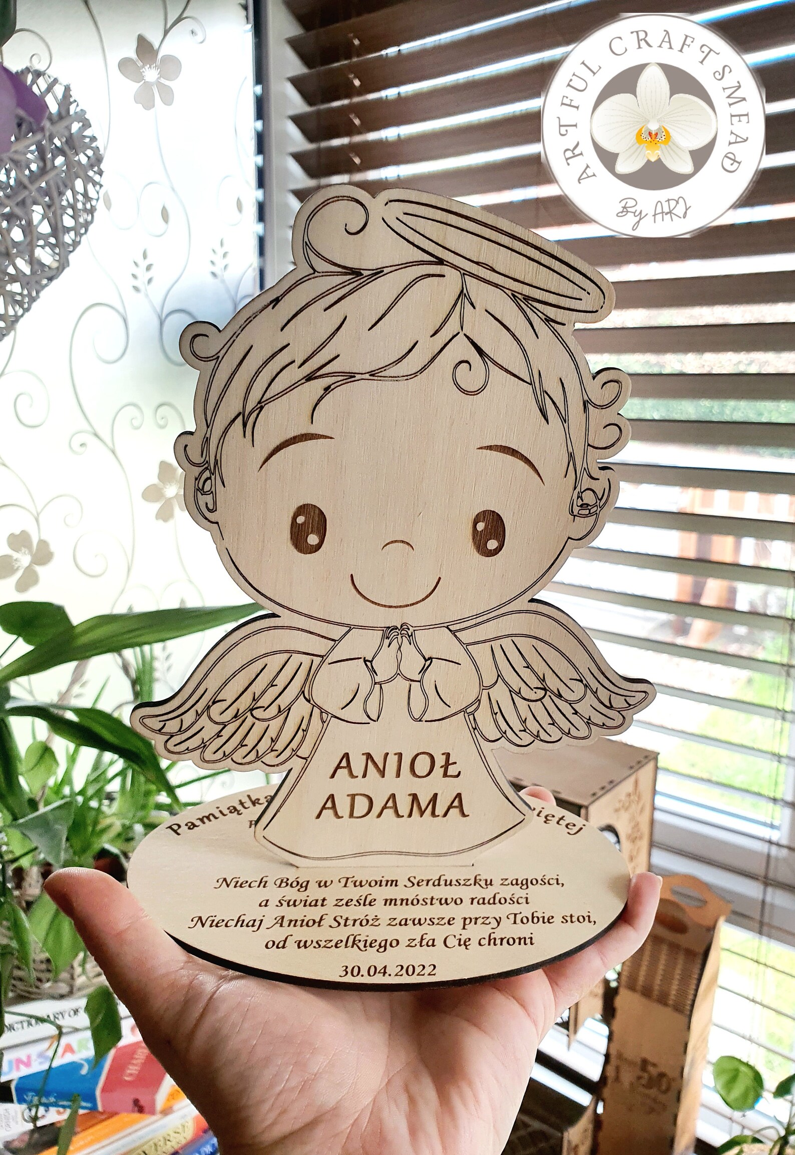 Personalised Wooden Angel, Remembrance, Guardian Angel With Engraving ...