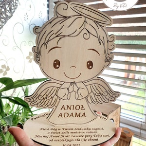 Personalised Wooden Angel, Remembrance, Guardian Angel With Engraving ...