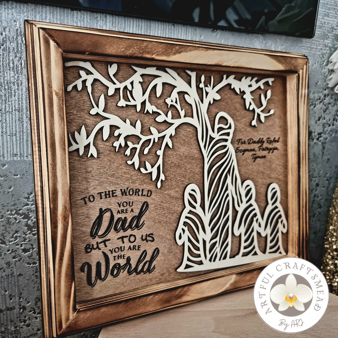 Family Life Tree, Father's Day Family Tree, Father Children Gift, Wood ...