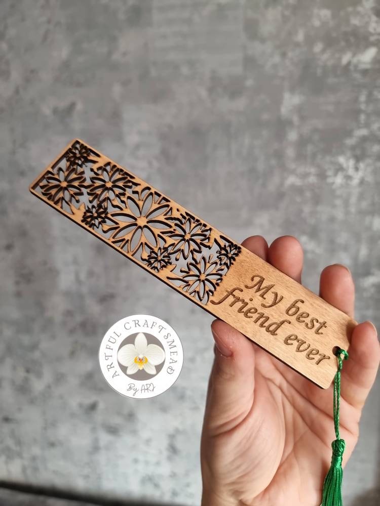 Personalised Engraved Wooden Bookmark Gift for a Book Lover - Etsy UK