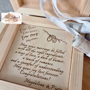 Wooden Wedding Box, Unique Way to Give Money as a Wedding Gift, Our ...