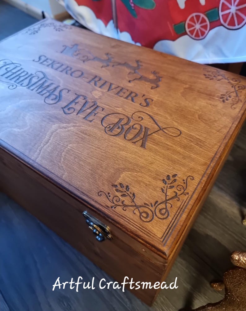 Personalised Large Wooden Christmas Eve Box – Extra Big Keepsake Chest ...