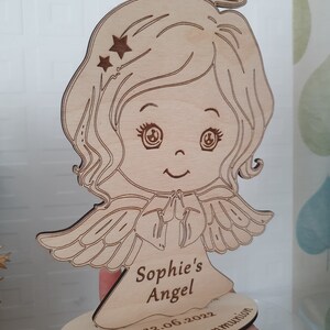 Personalised Wooden Angel, Remembrance, Guardian Angel With Engraving ...