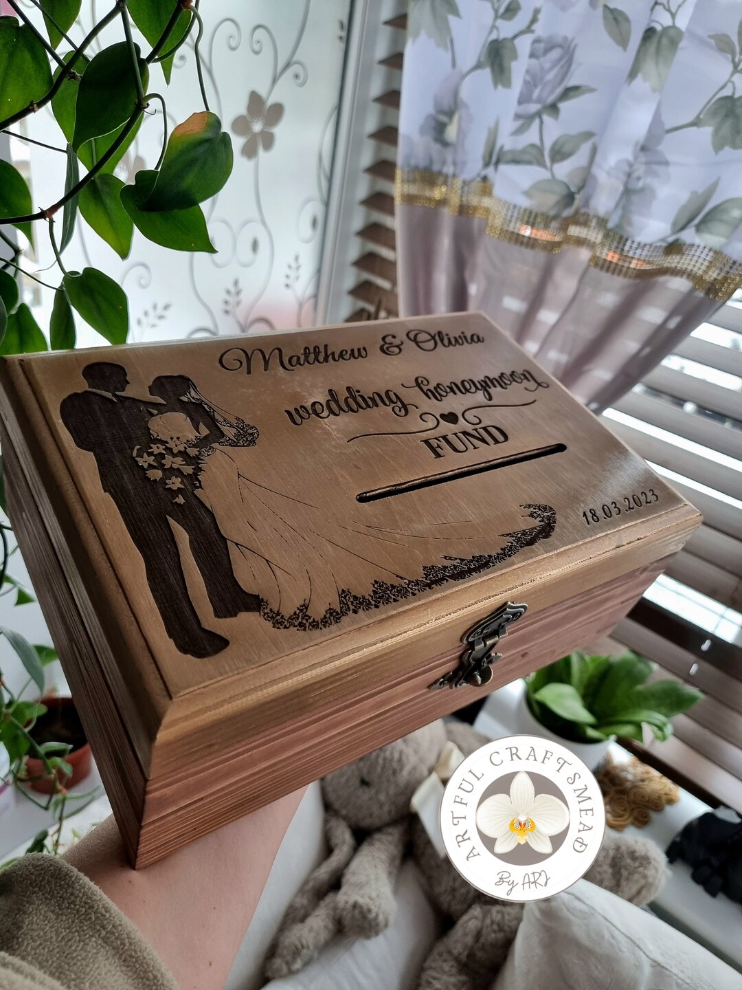 Large Personalised Engraved Wooden Wedding Memories Keepsake Memory Box ...