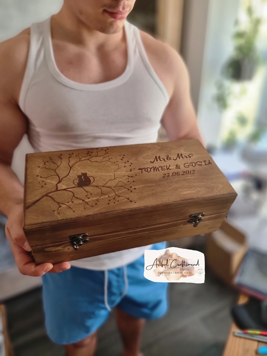 Personalised Wood Wine Box, Alco Box, Wedding Wine Box Gift ...