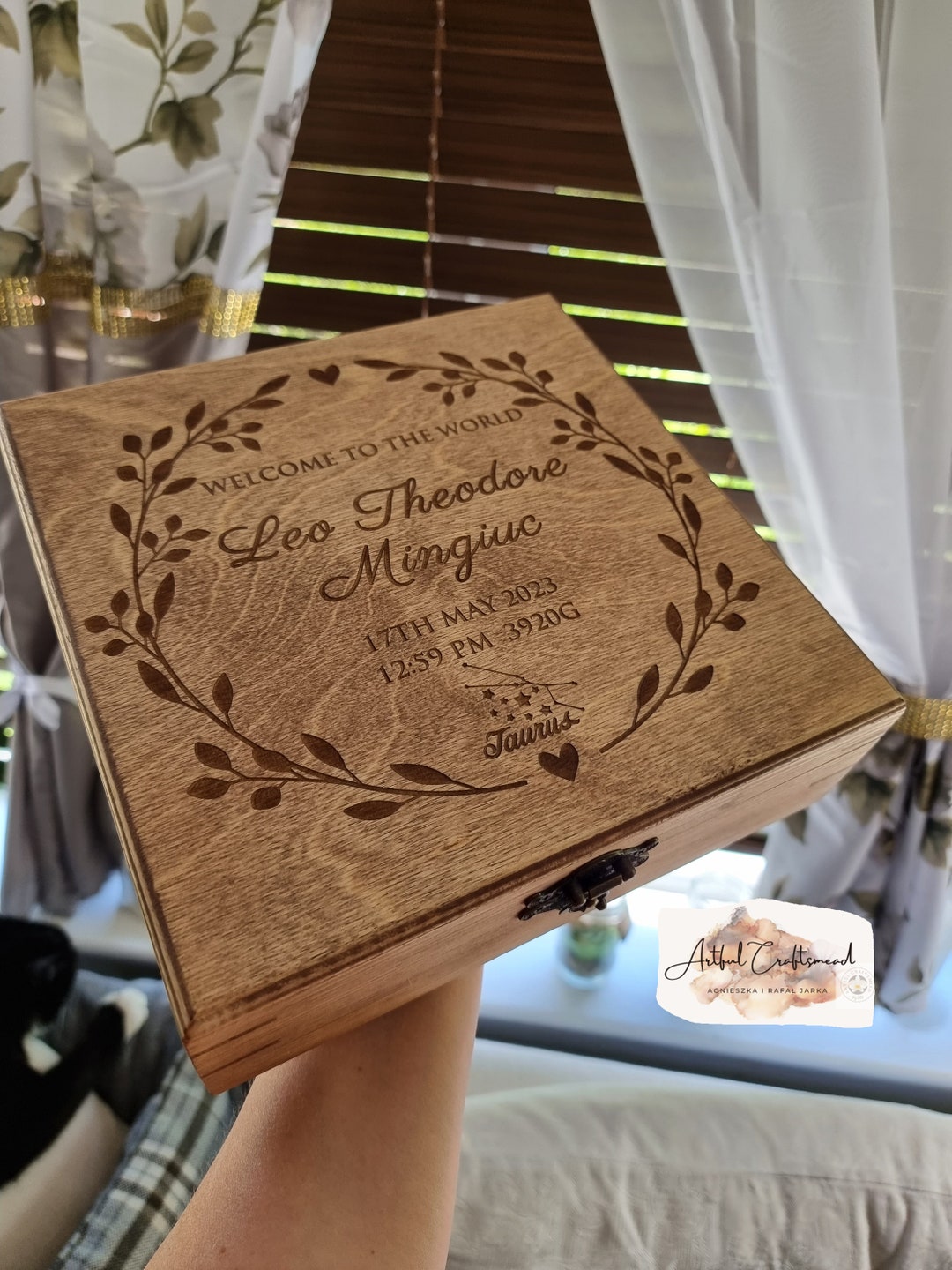 Personalised Wooden Baby Box, Engraved Baby Box, Baby Memory Box ...