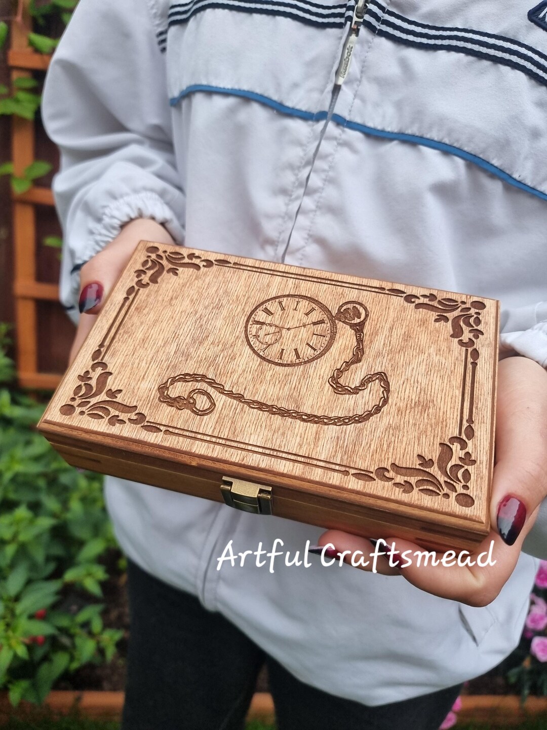 Personalized Wooden Pocket Watch Box, Custom Jewelry Box, Wood Watch ...