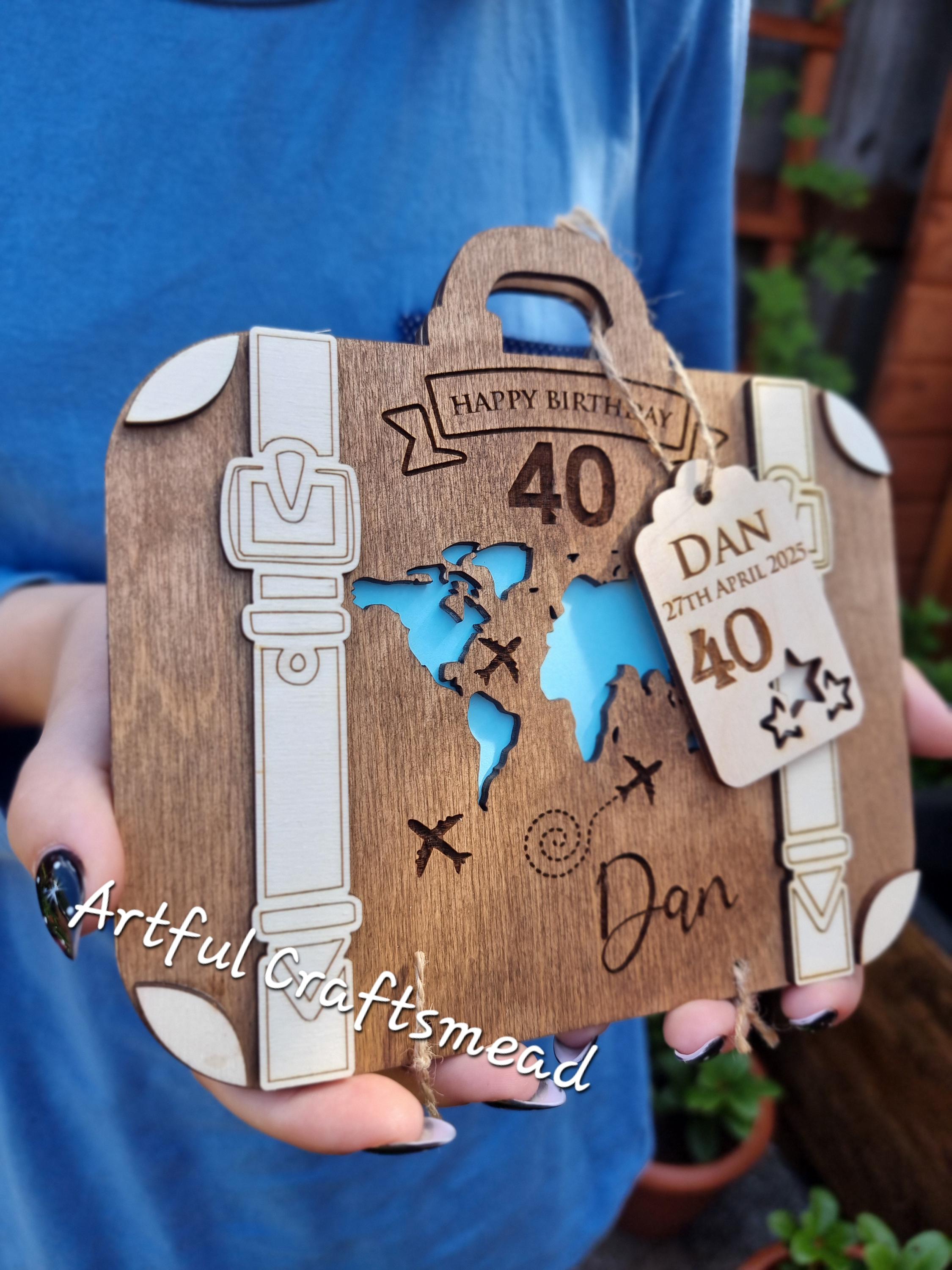 Personalized Birthday Card With Money Holder, Suitcase Shape Card ...