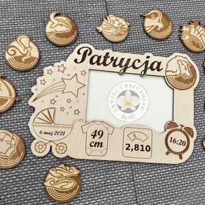 Personalised Gift for Baby, Wood Photo Frame, New Born Frame, Birth ...