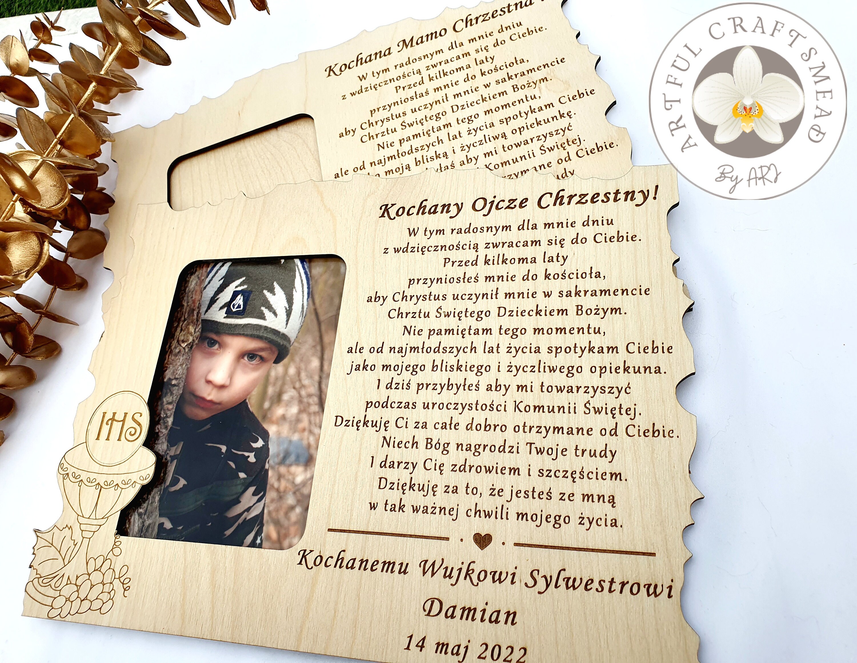 First Holy Communion Photo Frame - Personalised Name Photo Frame ...
