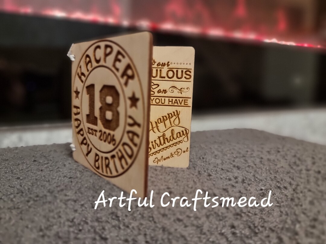 Personalized Wood 18th Birthday Card, Milestone Celebration, Custom ...