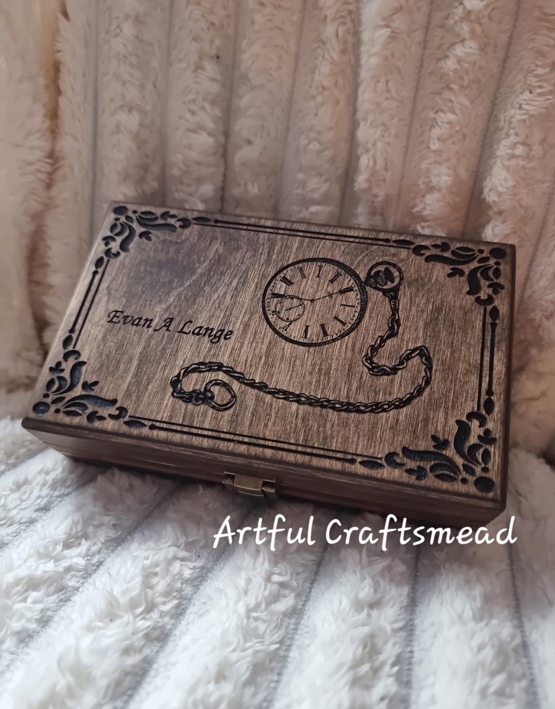 Personalized Wooden Pocket Watch Box, Custom Jewelry Box, Wood Watch ...