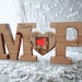 Personalised Couple Initials Letter Connection With Heart, Wood Letter ...