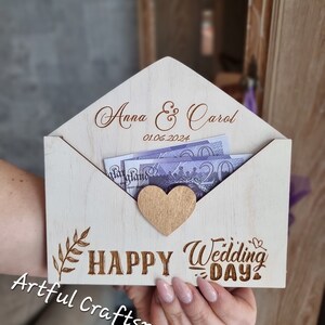 Personalized Wooden Money Envelope for Special Occasions, Wedding Money ...