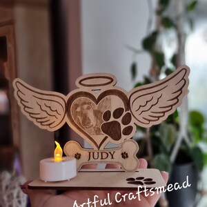 Personalised Pet in Loving Memory Tealight Candle Holder - Wooden Laser ...