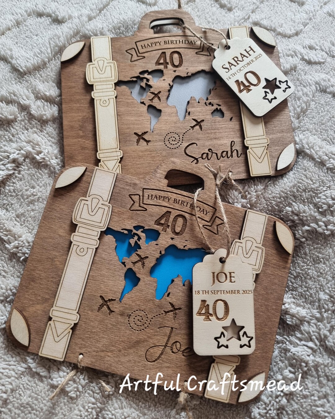 Personalized Birthday Card With Money Holder, Suitcase Shape Card ...