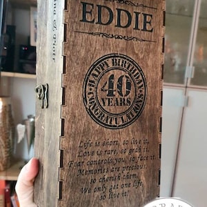 Personalised Happy Birthday Whisky Box. Vintage Style Wooden Storage ...