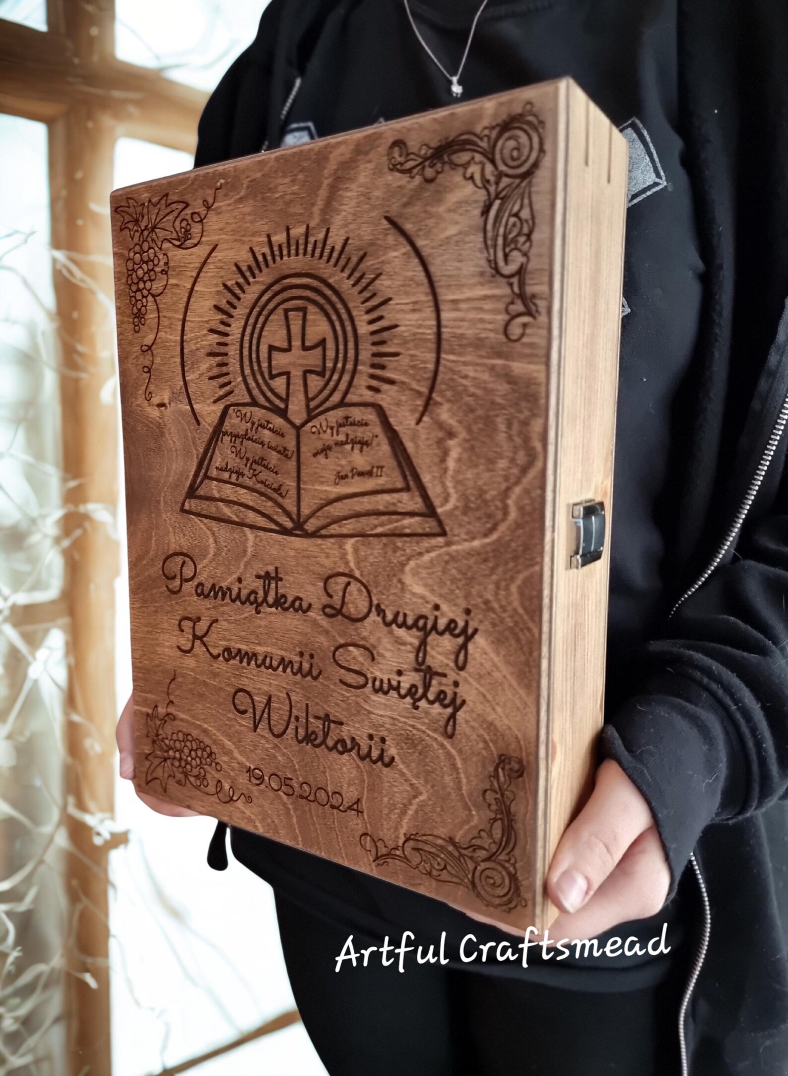 Personalised Wooden Bible Box | First Holy Communion Keepsake ...