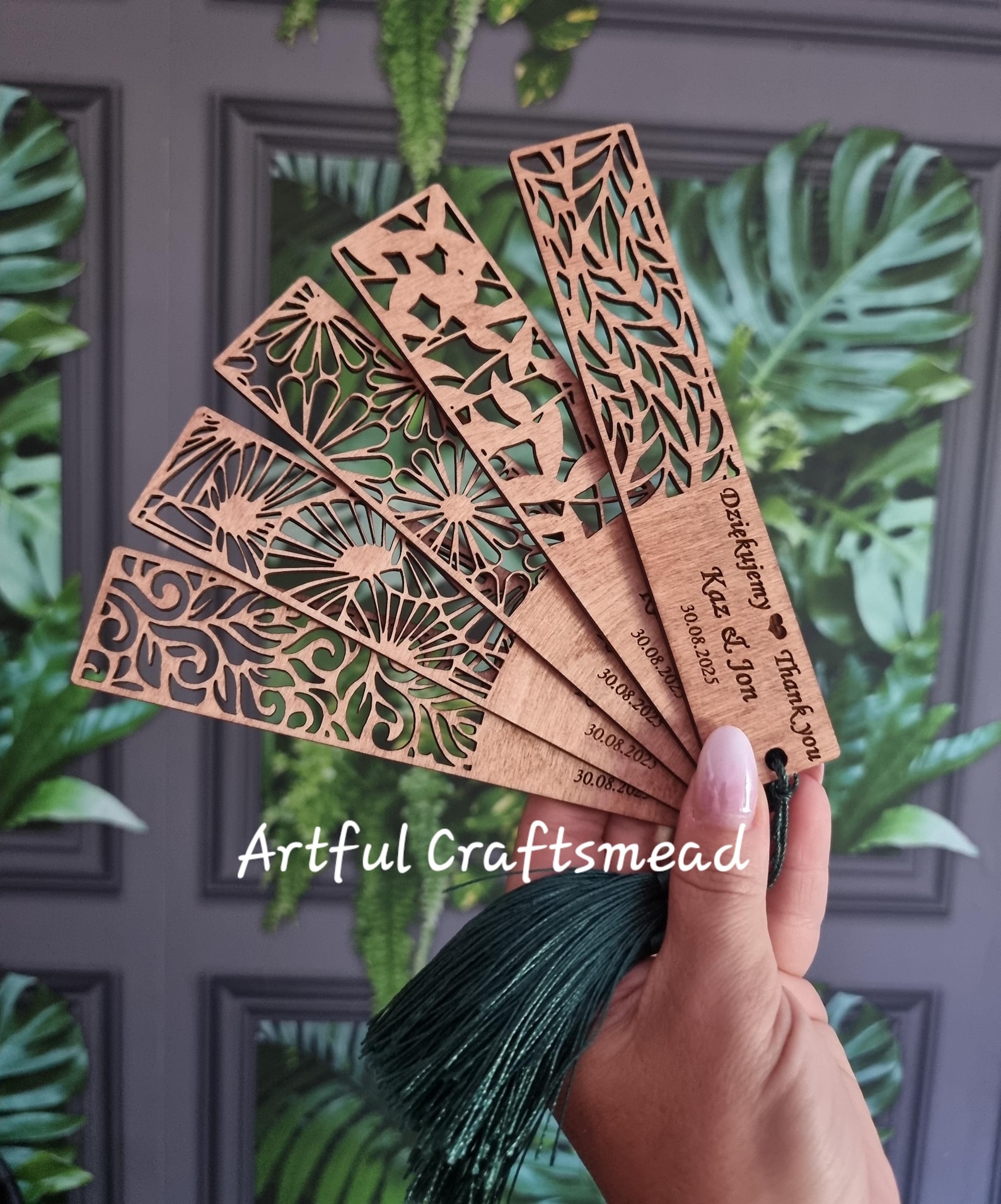 Personalised Wooden Bookmark Wedding Favour – Custom Laser Cut With ...