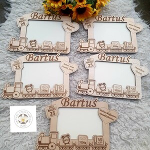 Wooden Photo Frame With Certifikate Metric Child Kids Baby ...