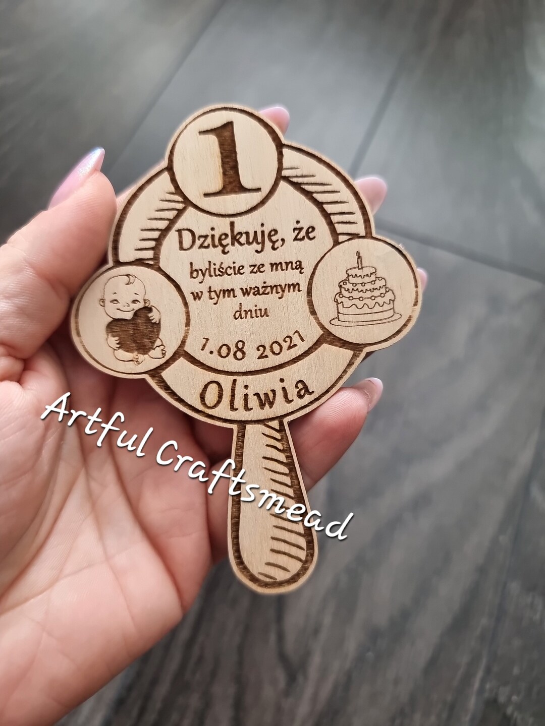 Personalized Wooden Magnets, Birthday Magnets for Guest Thanks, Rattle ...