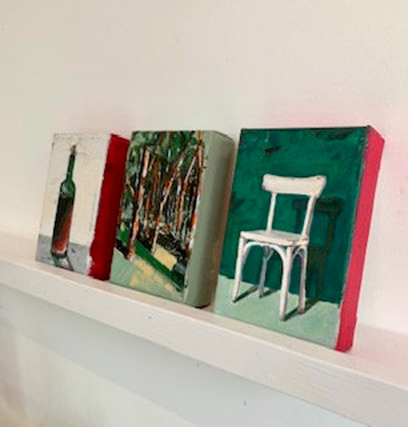 Mini Canvas Original Art 'woodland Green' - Etsy
