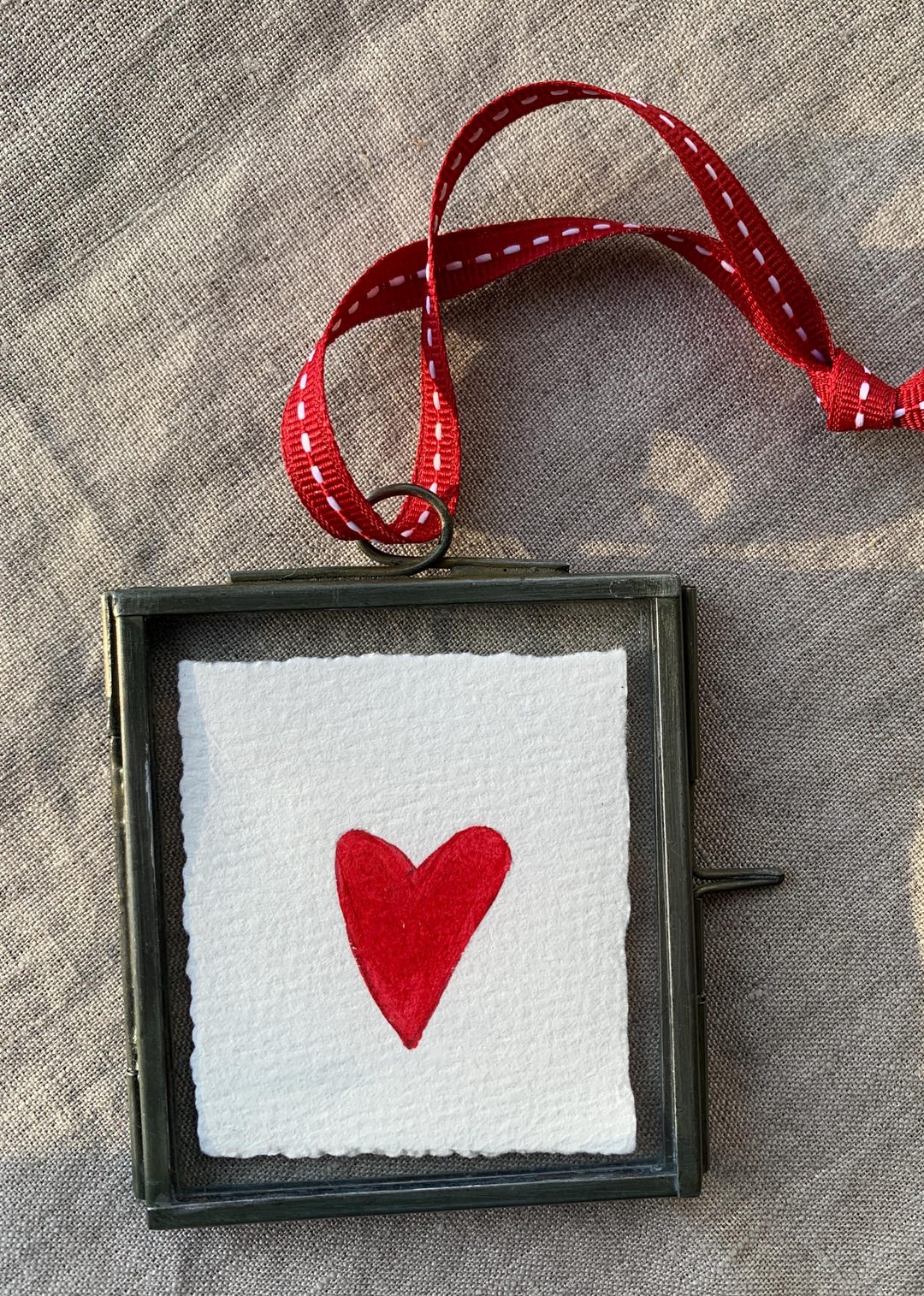 Mini Metal Frame With Hand Painted Love Heart - Etsy