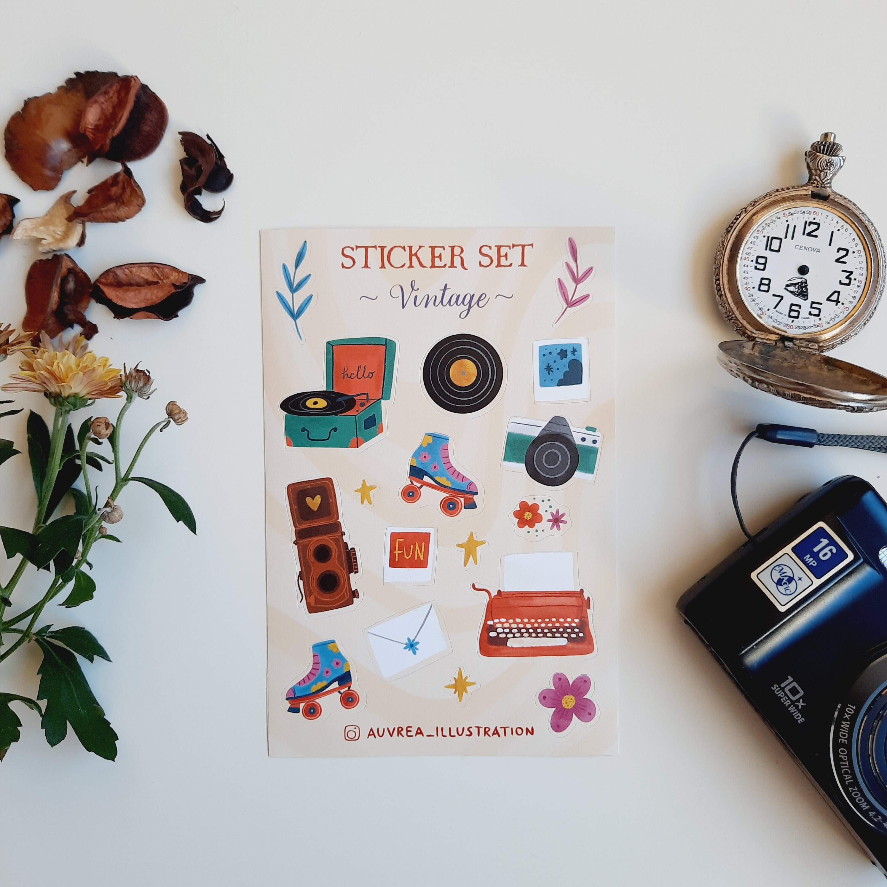 Vintage Sticker Set Bullet Journal Stickers, Planner Stickers