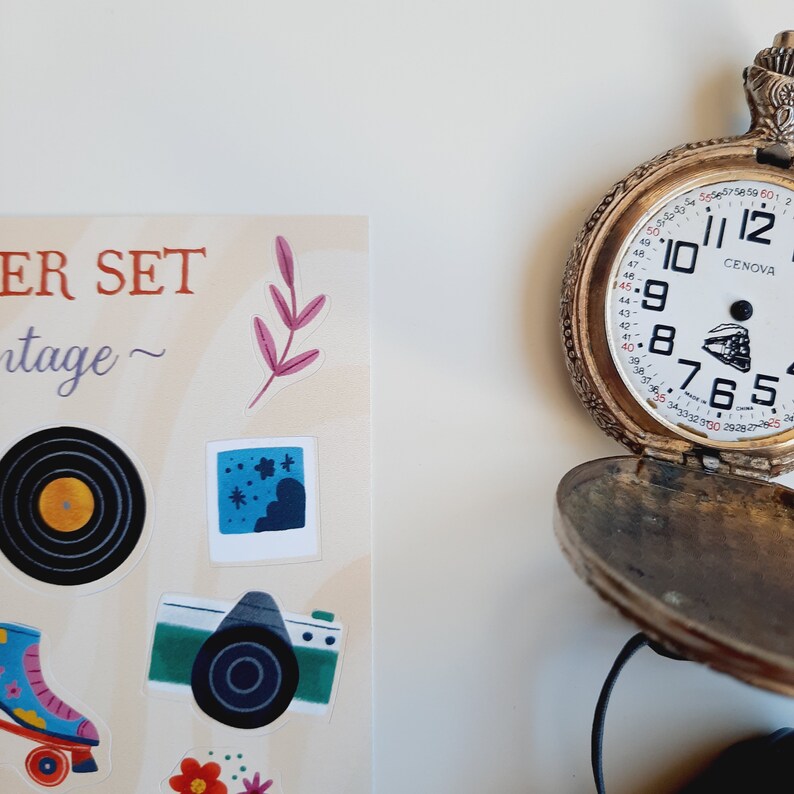 Vintage Sticker Set Bullet Journal Stickers Planner - Etsy