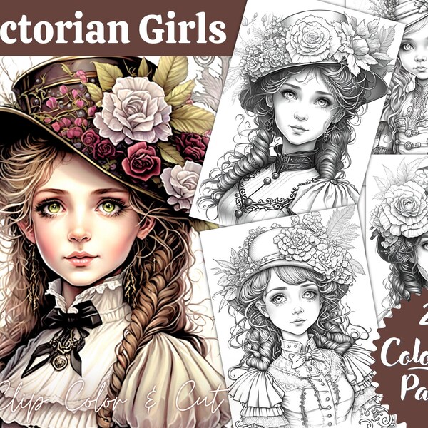 Victorian Coloring Pages - Etsy