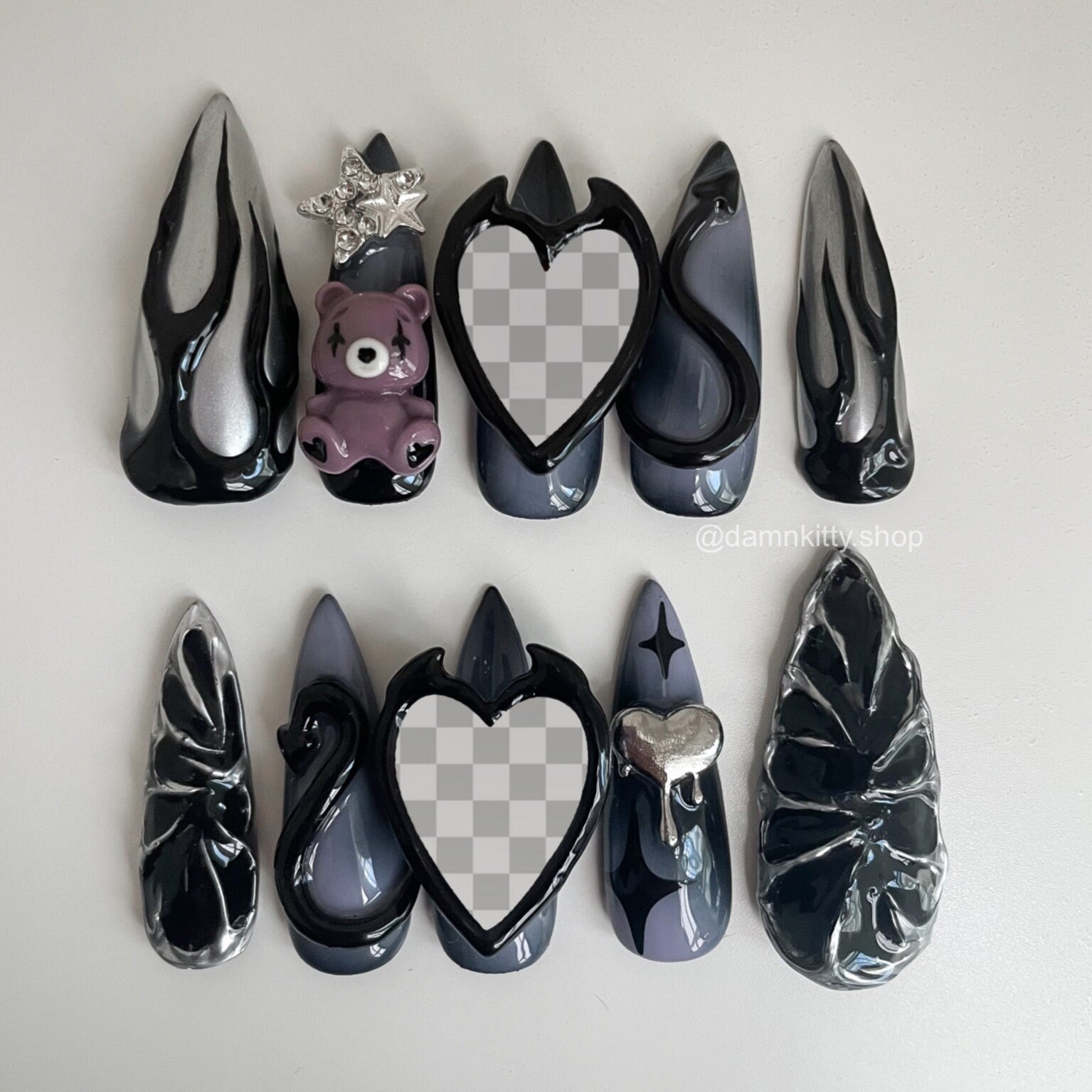 Devil Man Press on Nails K-pop Nails Anime Press on Nails P1harmony Fan ...