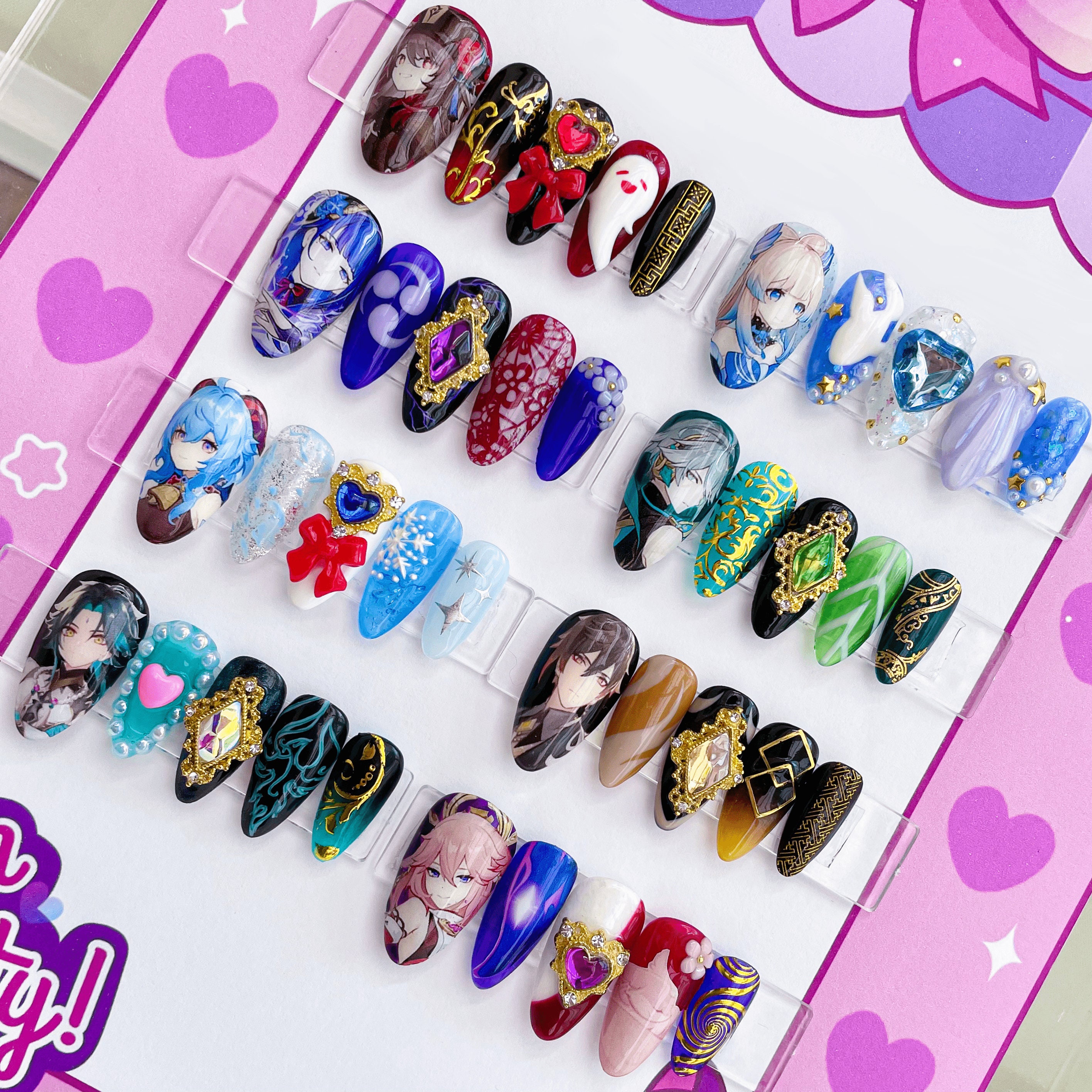 Genshin Impact Press on Nails | Genshin Impact Fanart | Hu Tao | Shogun ...